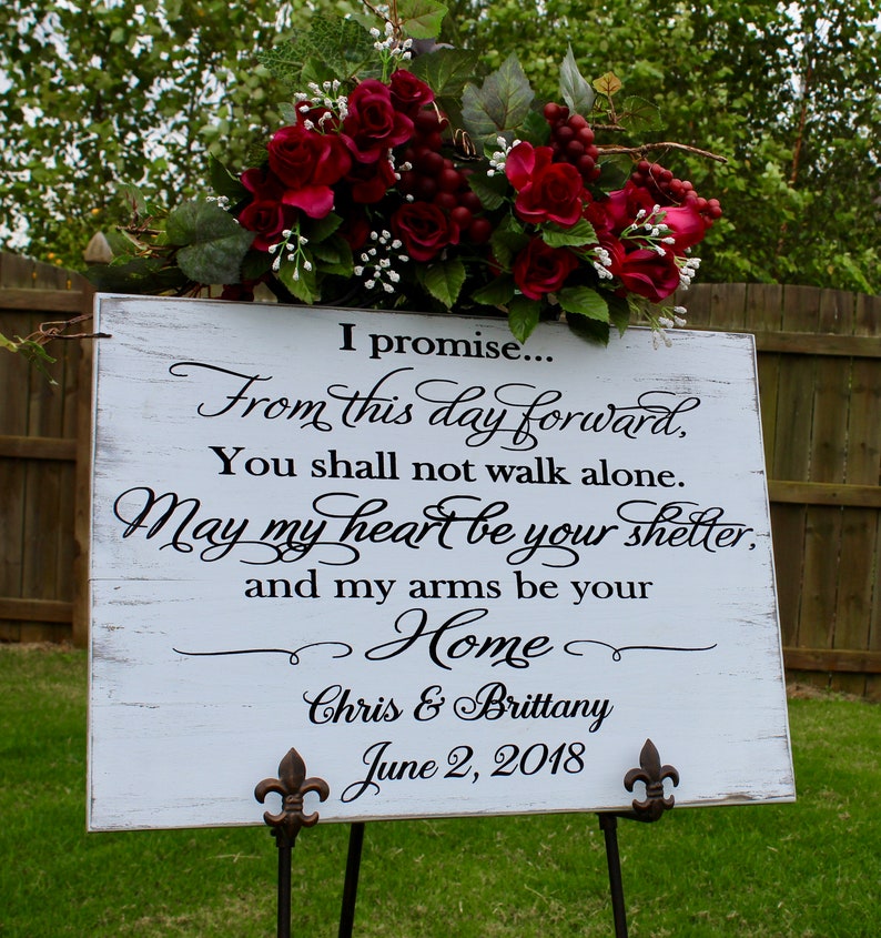 Rustic Wedding Vow Sign Made From Solid Wood From This Day - Etsy