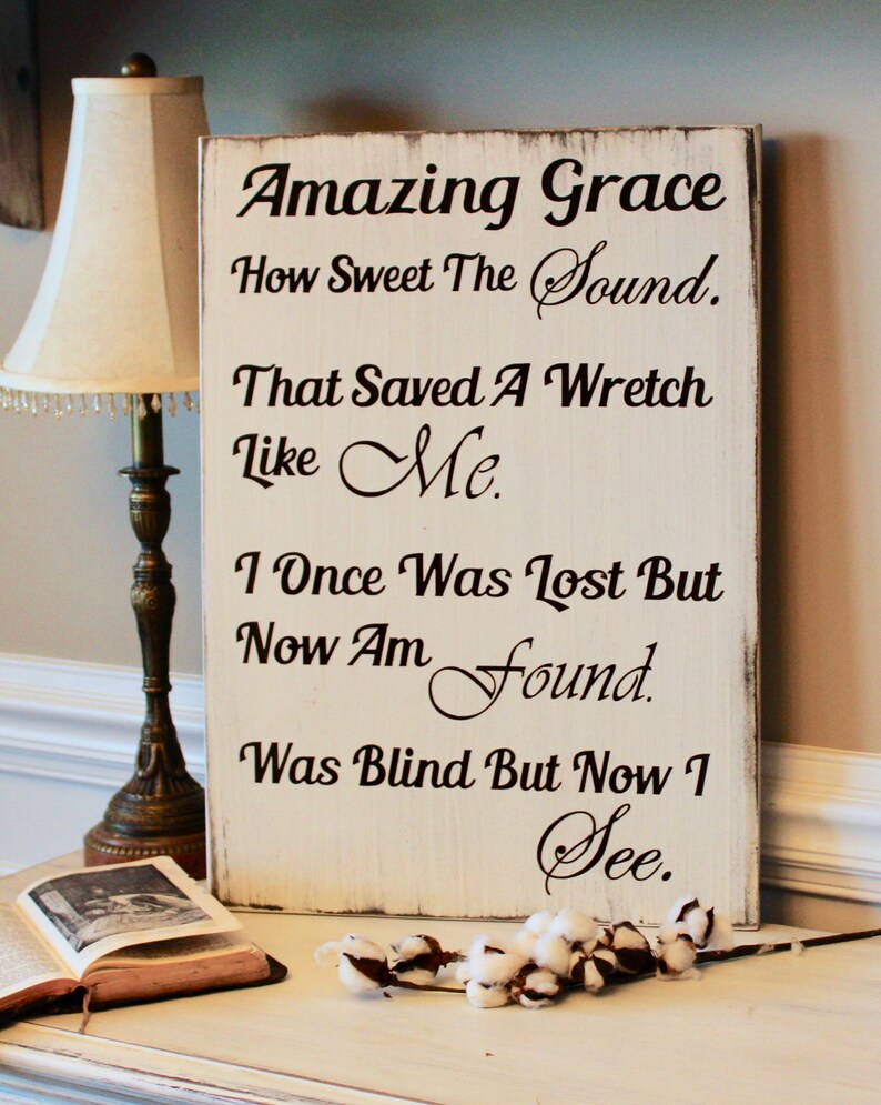 Amazing Grace Wall Art Engraved Wood Sign Christian | Etsy