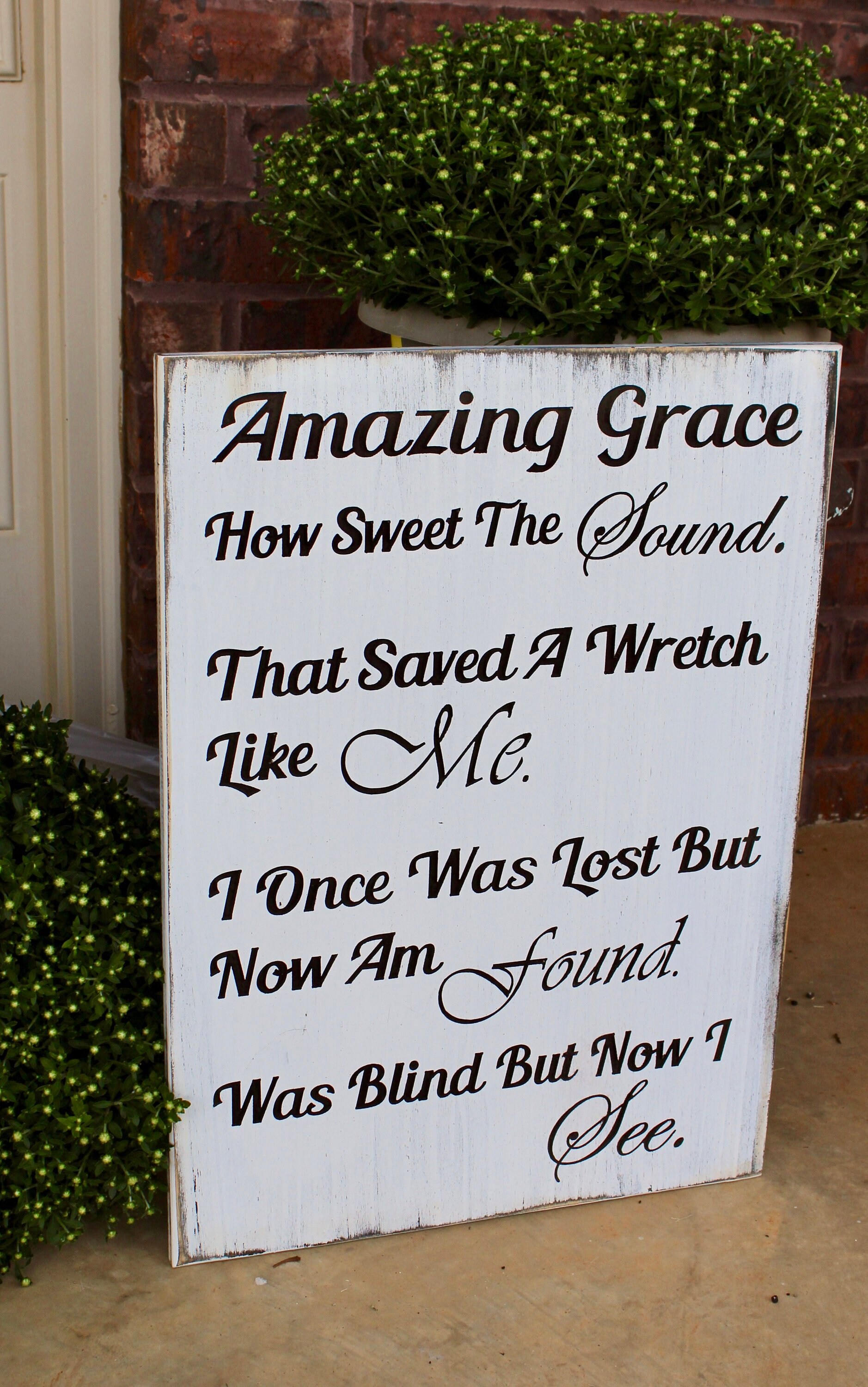 Amazing Grace Wall Art, Engraved Wood Sign, Christian Inspirational Art ...