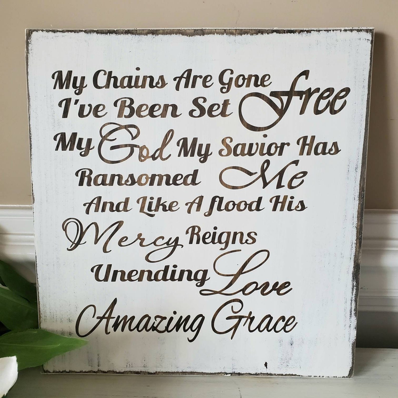 Rustic My Chains Are Gone I've Been Set Free Wood Sign - Etsy