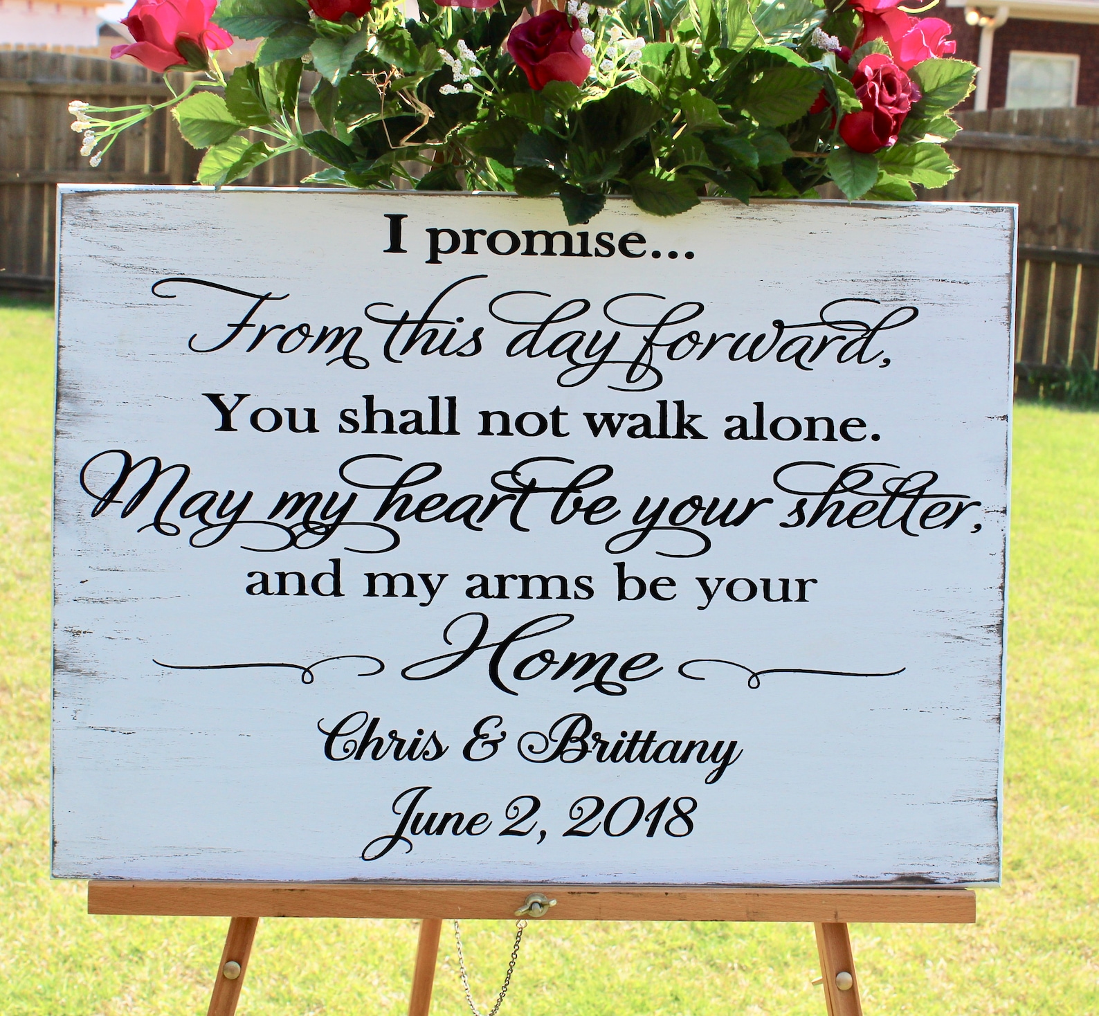 Rustic Wedding Vow Sign Made From Solid Wood From This Day - Etsy