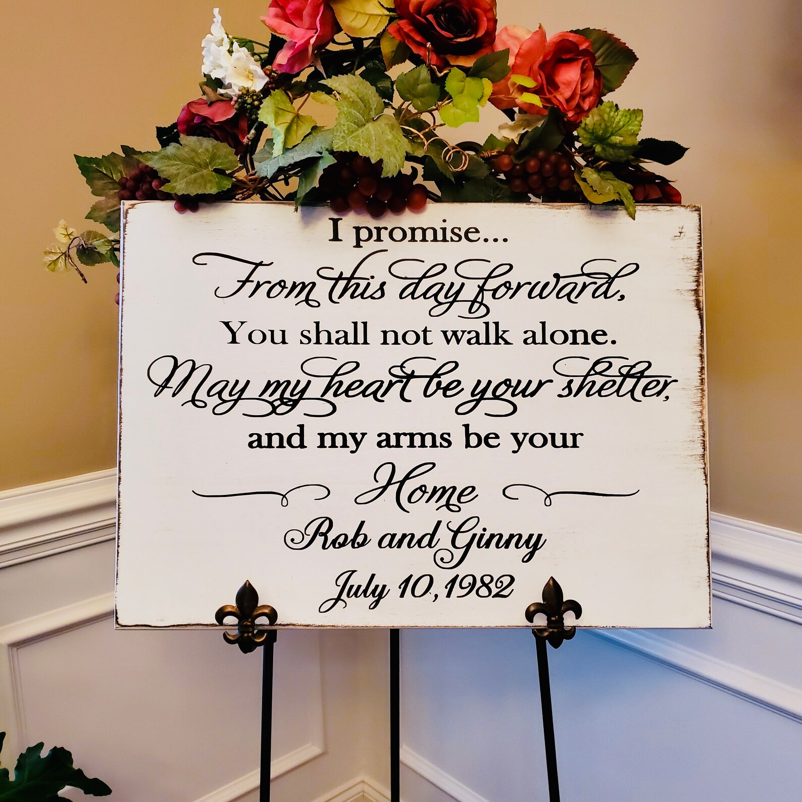 Rustic Wedding Vow Sign Made From Solid Wood From This Day - Etsy