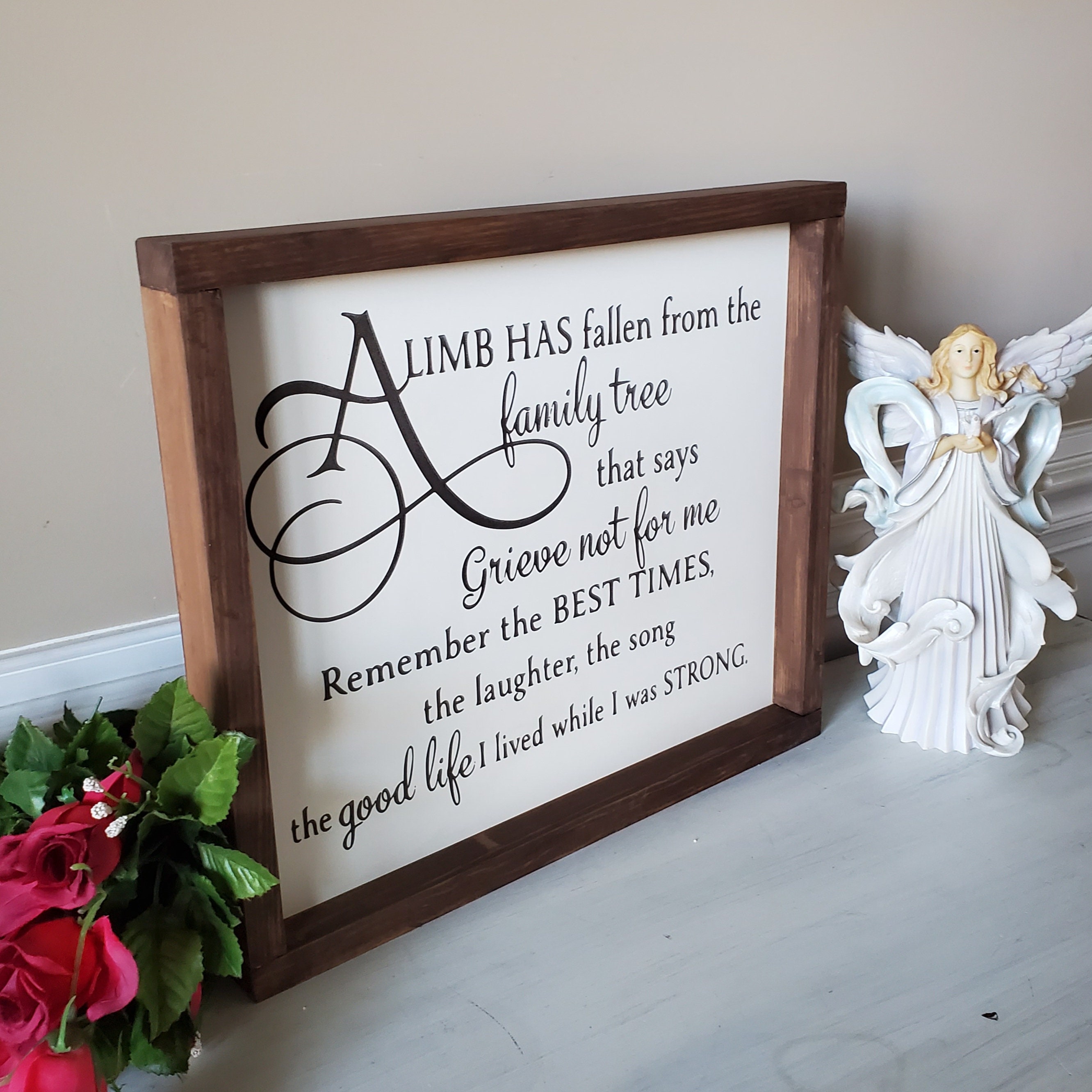 A Limb has Fallen From our Family Tree Plaque Memorial Poem | Etsy