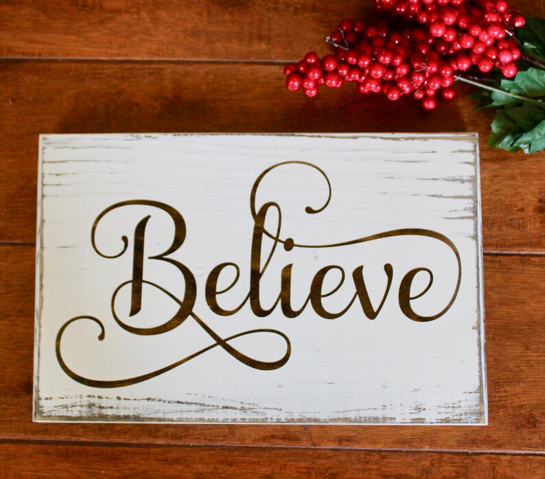 Believe Wood Believe Sign Rustic Christmas Signs | Etsy