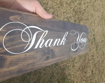 Thank You Wood Sign Wedding Photo Prop Rustic Wedding Decor Wooden ...