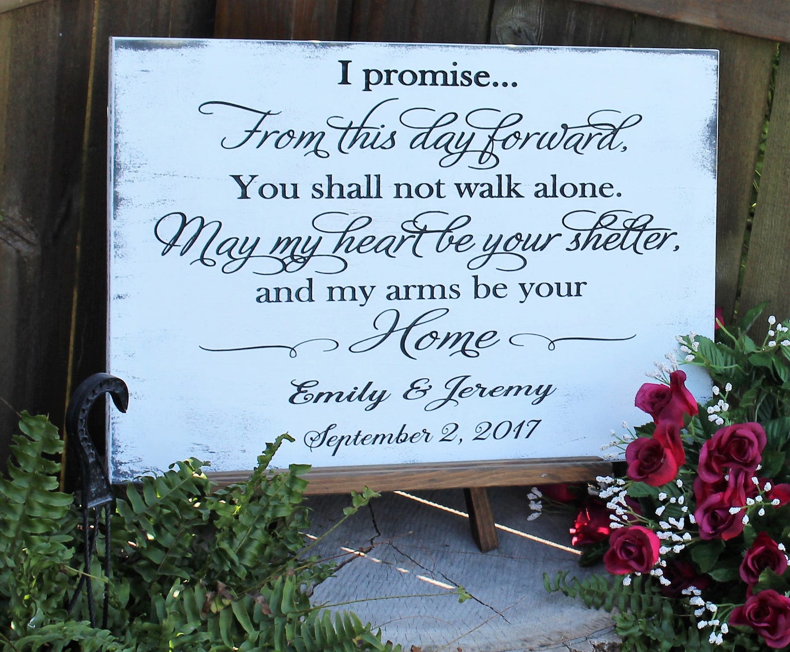 Rustic Wedding Vow Sign Made From Solid Wood From This Day - Etsy
