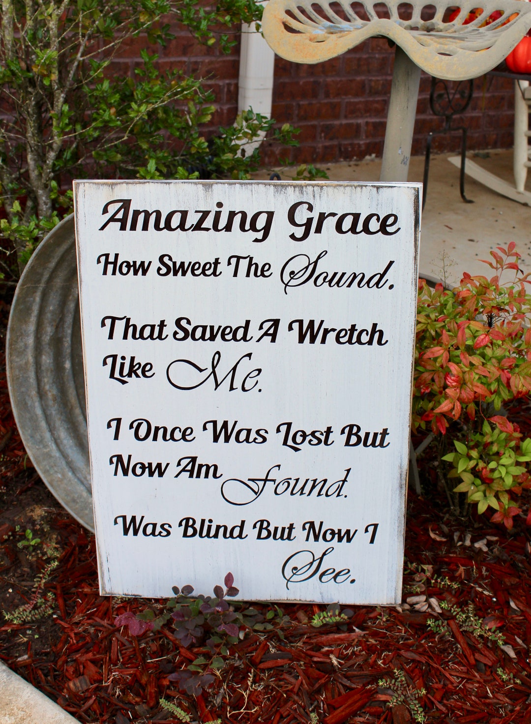 Amazing Grace Wall Art, Engraved Wood Sign, Christian Inspirational Art ...
