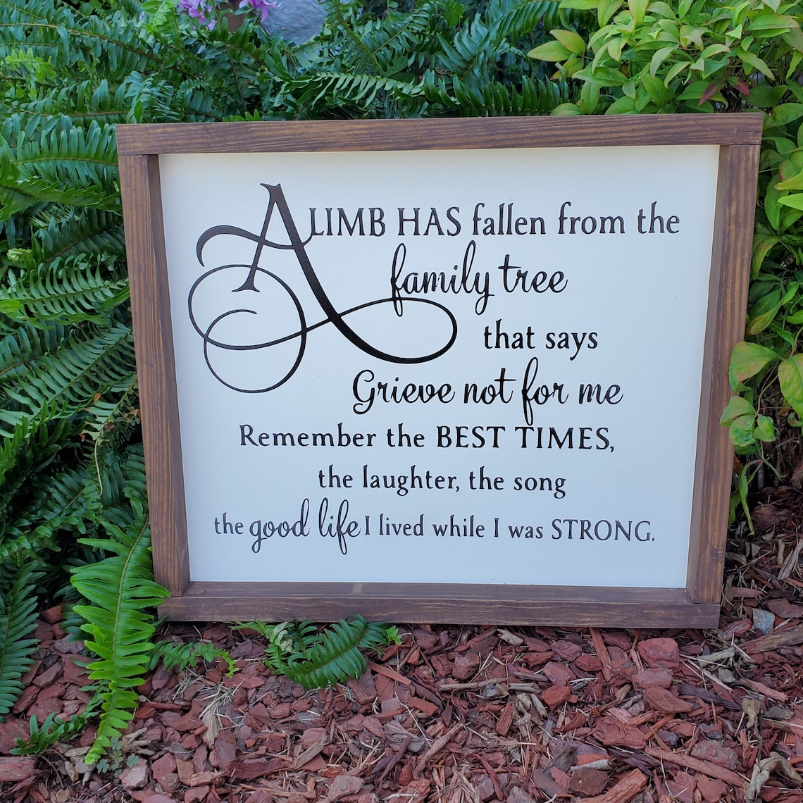 A Limb Has Fallen From Our Family Tree Plaque - Memorial Poem Wall ...