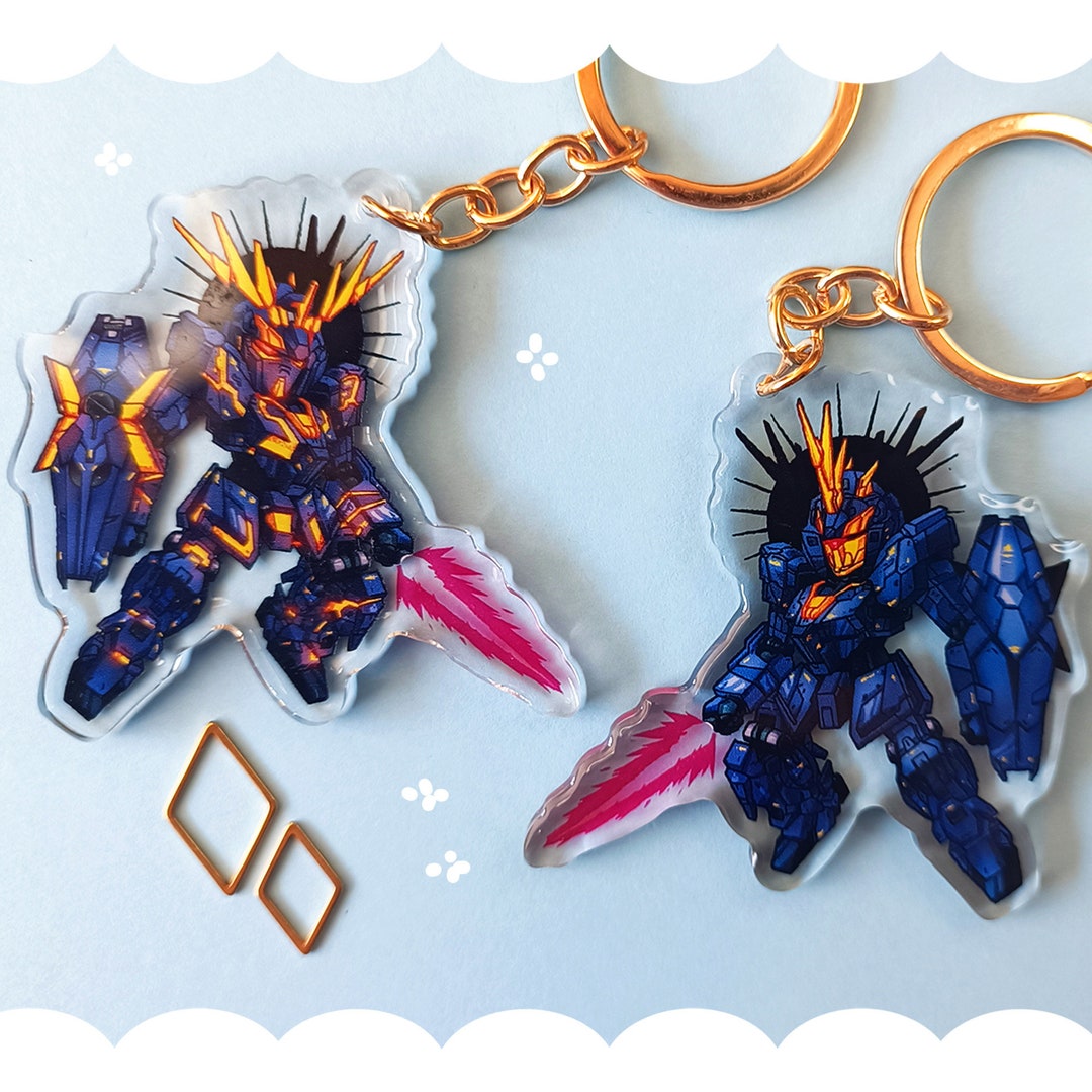 Gundam Banshee Keychain, Mobile Suit Gundam // Transparent Acrylic ...