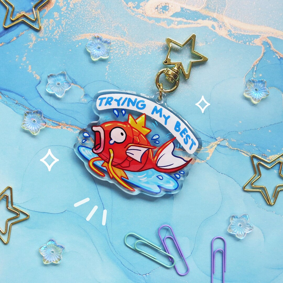 Magic Carp Keychain // Clear Acrylic Keychain - Etsy