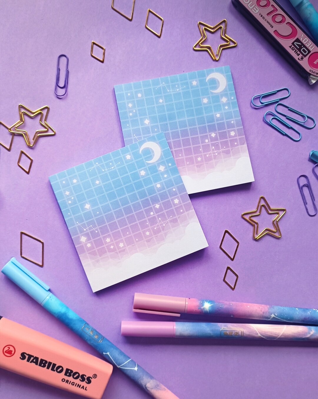 Aesthetic Notepad, Galaxy Sky - Etsy