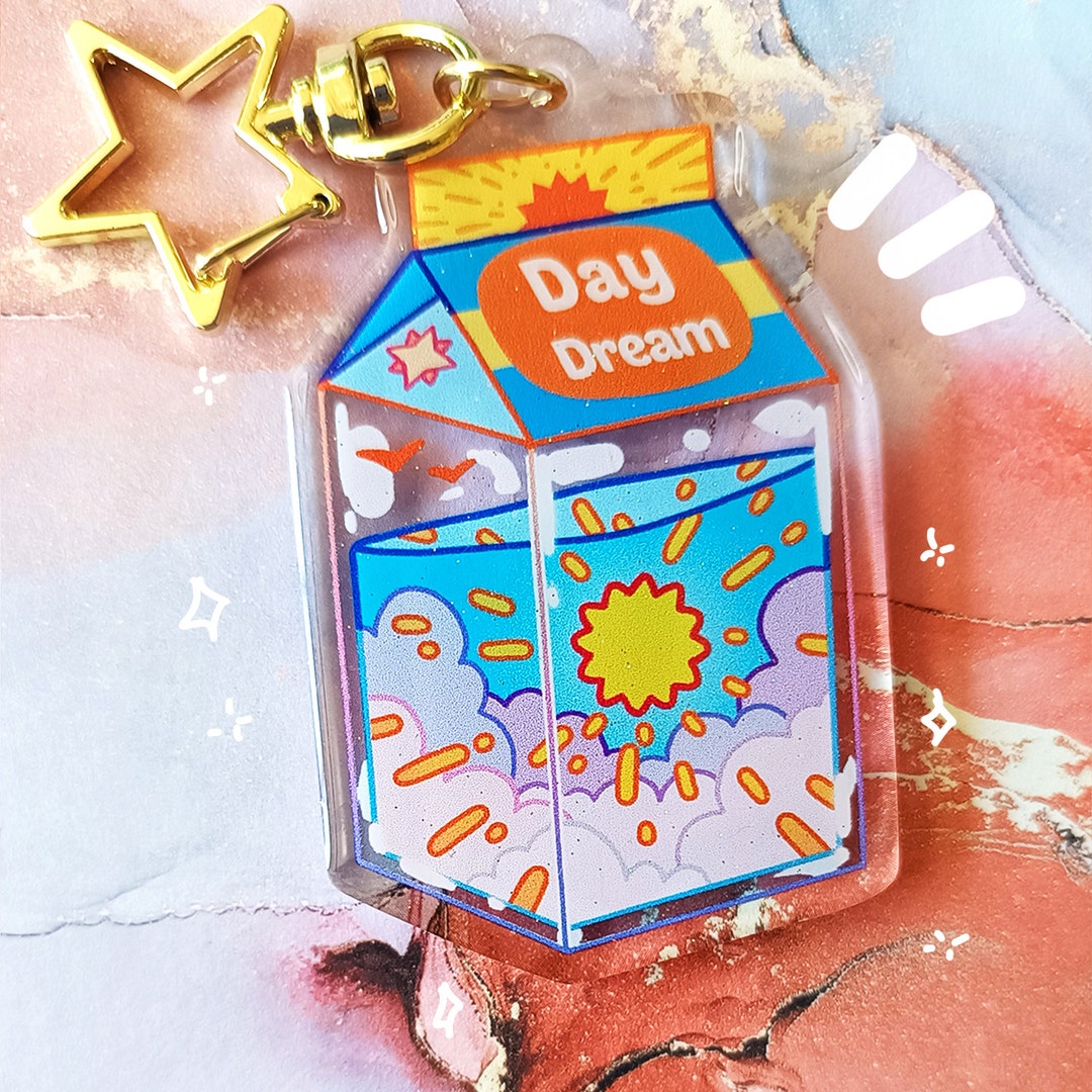 Daydream Keychain // Clear Glitter Acrylic Keychain - Etsy
