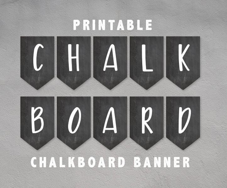 INSTANT DOWNLOAD Printable Chalkboard Banner Bunting Flags - Etsy