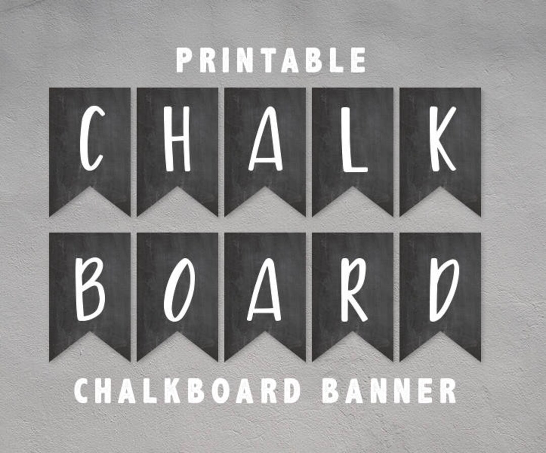 INSTANT DOWNLOAD | Printable Chalkboard Banner Bunting Flags - Etsy