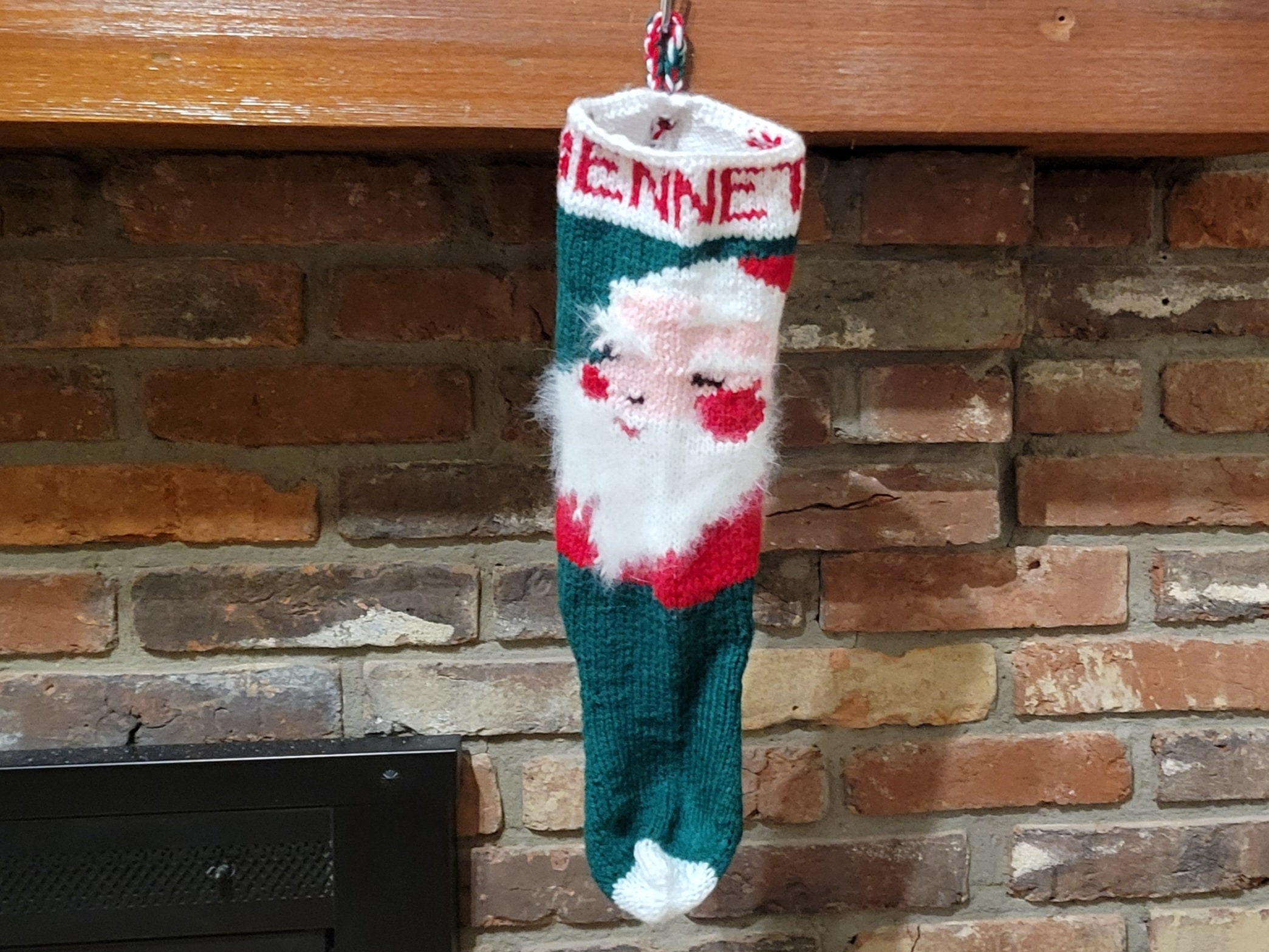 Hand-knit VINTAGE Santa Claus Christmas Stocking Circa 1950s ...