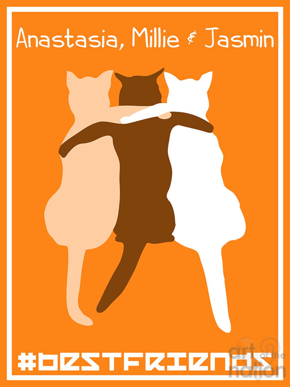 Personalised Hashtag Best Friends Art Print Custom Made - Etsy UK