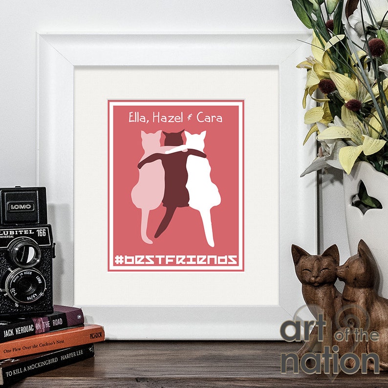 Personalised Hashtag Best Friends Art Print Custom Made - Etsy UK
