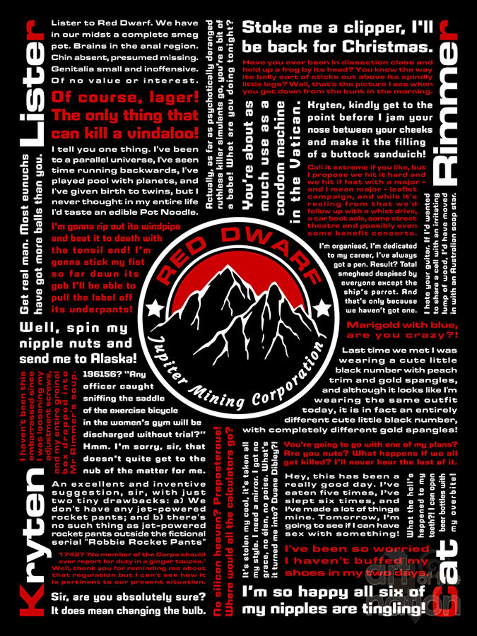 It's a Smegging Red Dwarf TV Series Quotes Poster Features Hilarious ...