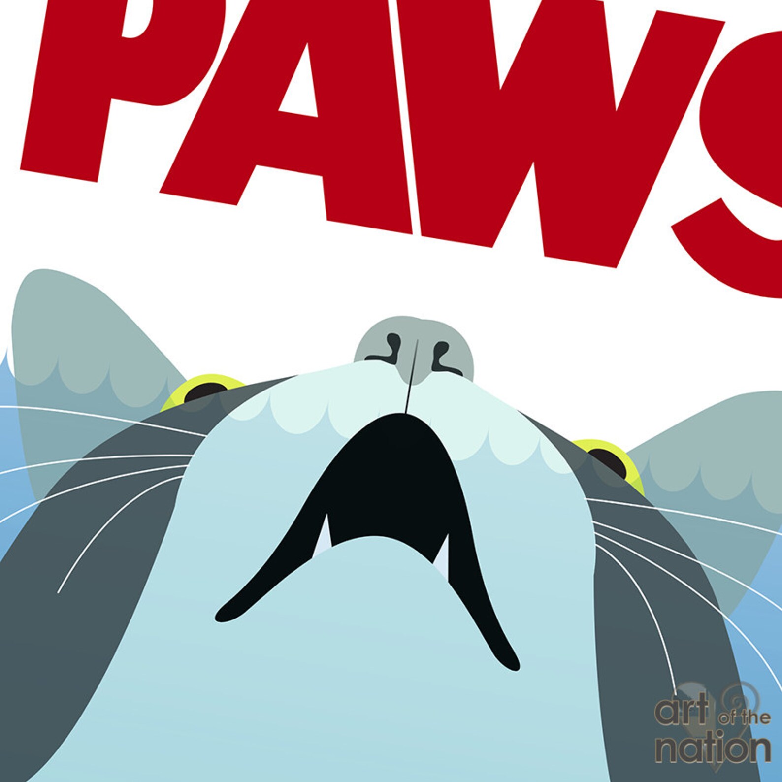 PAWS - Spoof Movie Poster Inspired by Classic Cult Horror Film JAWS ...