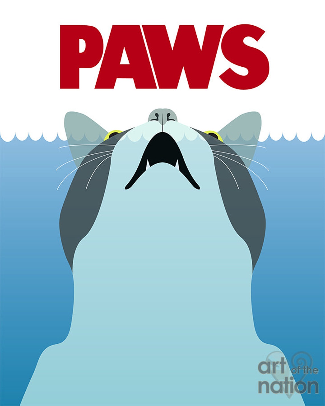 PAWS - Spoof Movie Poster Inspired by Classic Cult Horror Film JAWS ...