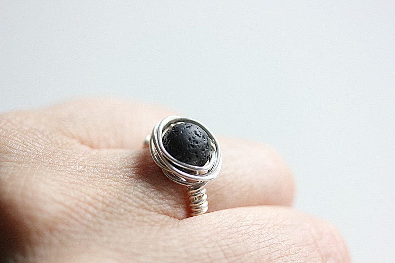 Lava Rock Aromatherapy Ring Lava Rock Bead Ring Lava Stone | Etsy