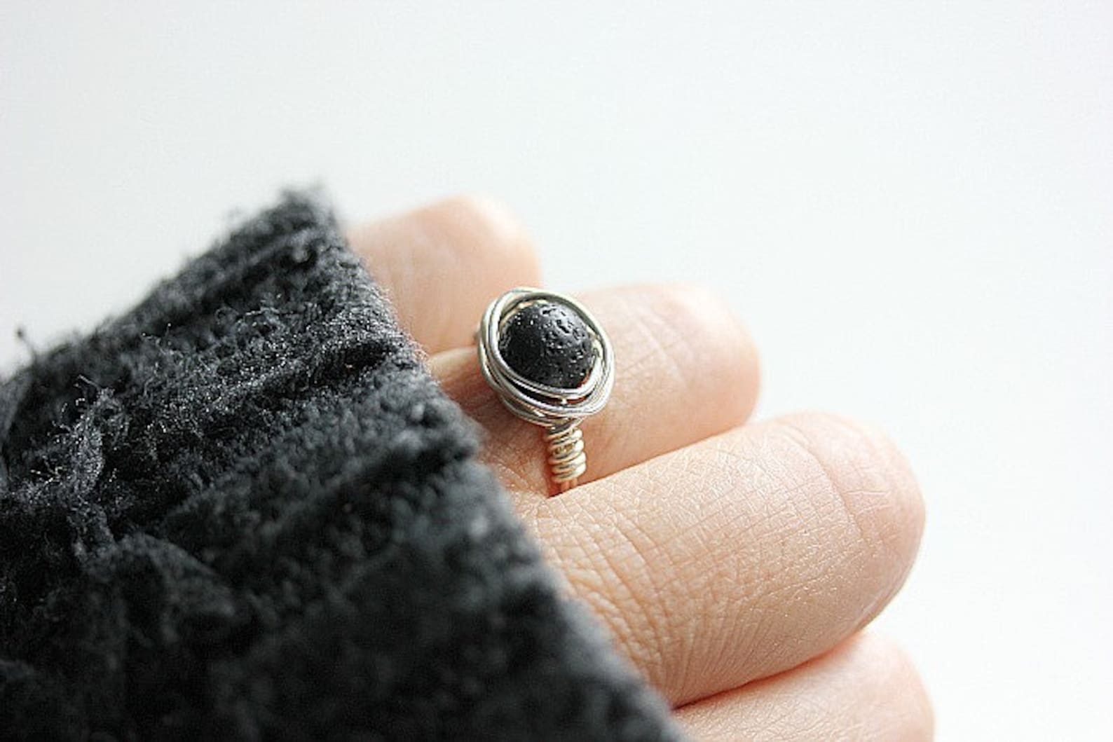 Lava Rock Aromatherapy Ring Lava Rock Bead Ring Lava Stone | Etsy