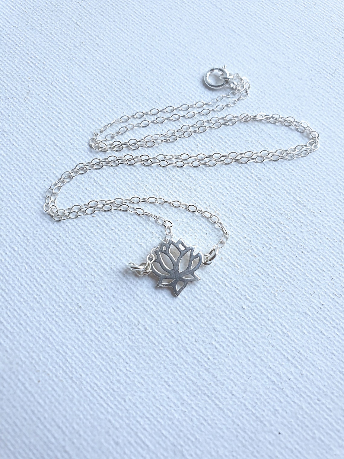 Sterling Silver Lotus Flower Necklace Lotus Jewelry Lotus - Etsy