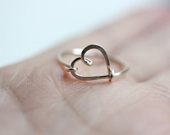 Open Heart Ring. Sterling Silver Love Ring. Handcrafted - Etsy Canada