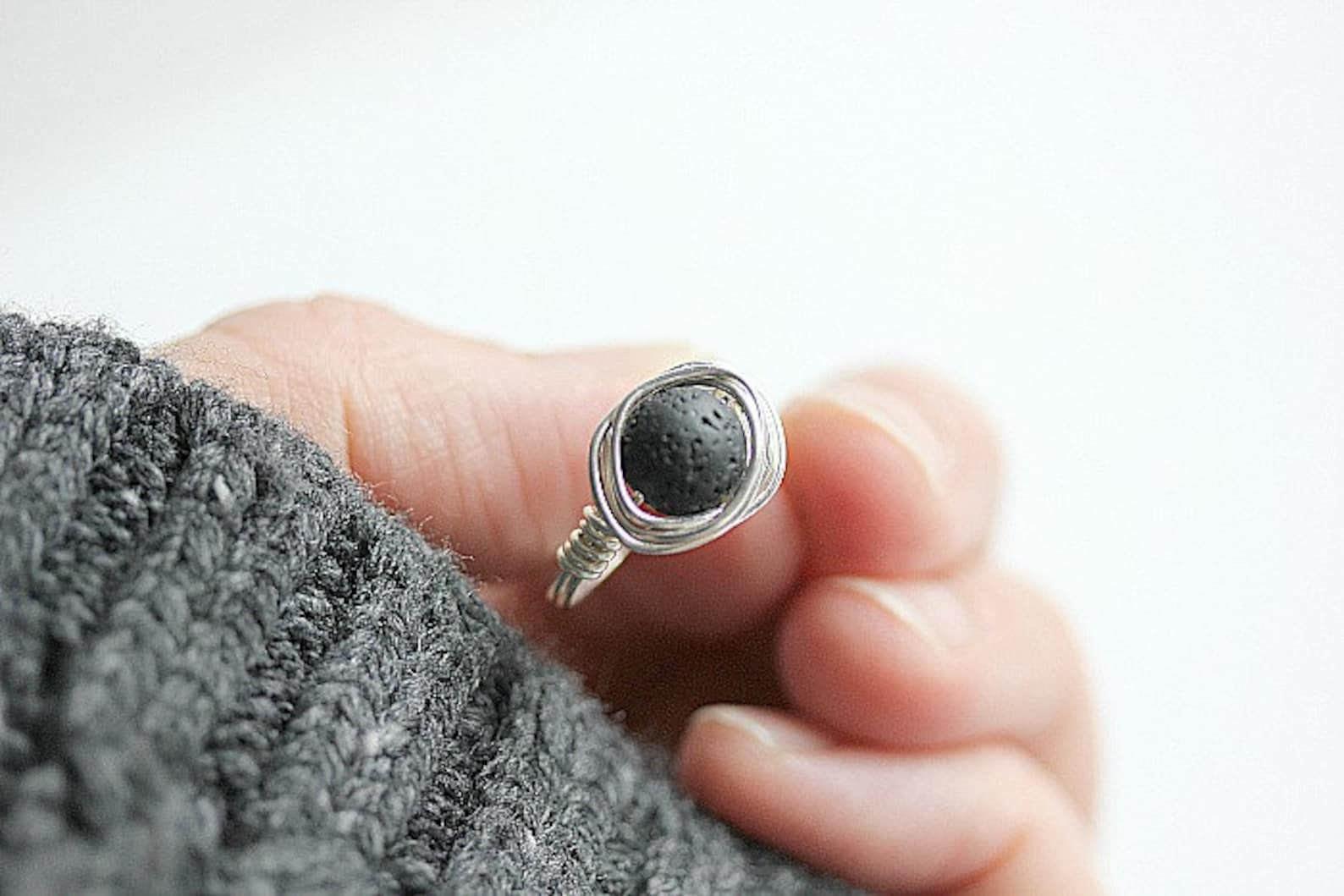 Lava Rock Aromatherapy Ring Lava Rock Bead Ring Lava Stone | Etsy