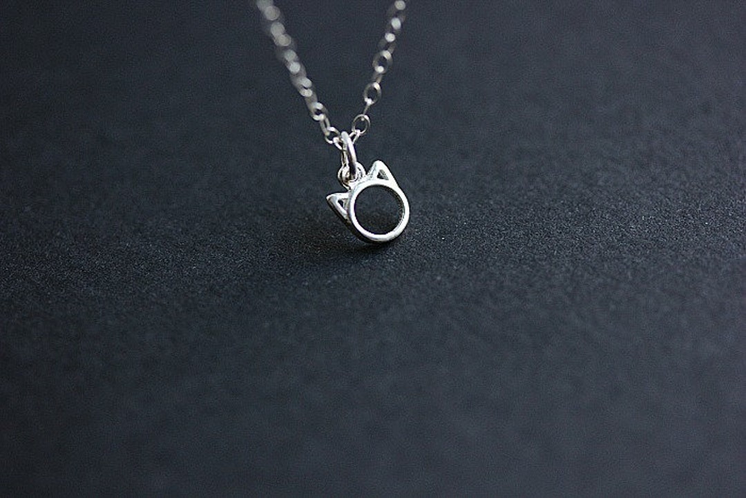 Tiny Cat Necklace, Miniature Cat Charm, Kitty Cat Necklace, Cat Jewelry ...