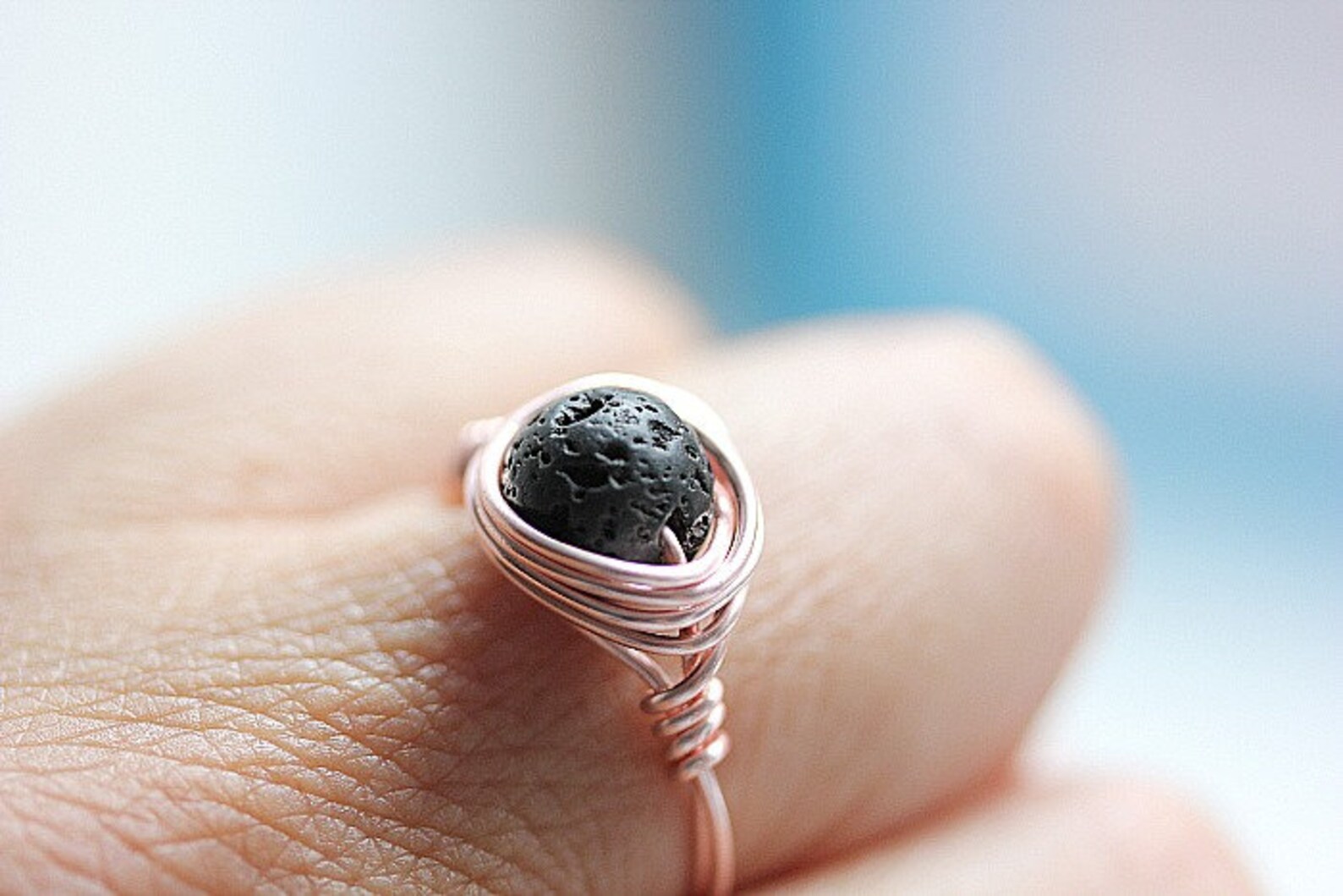 Lava Rock Aromatherapy Ring Lava Rock Bead Ring Lava Stone | Etsy