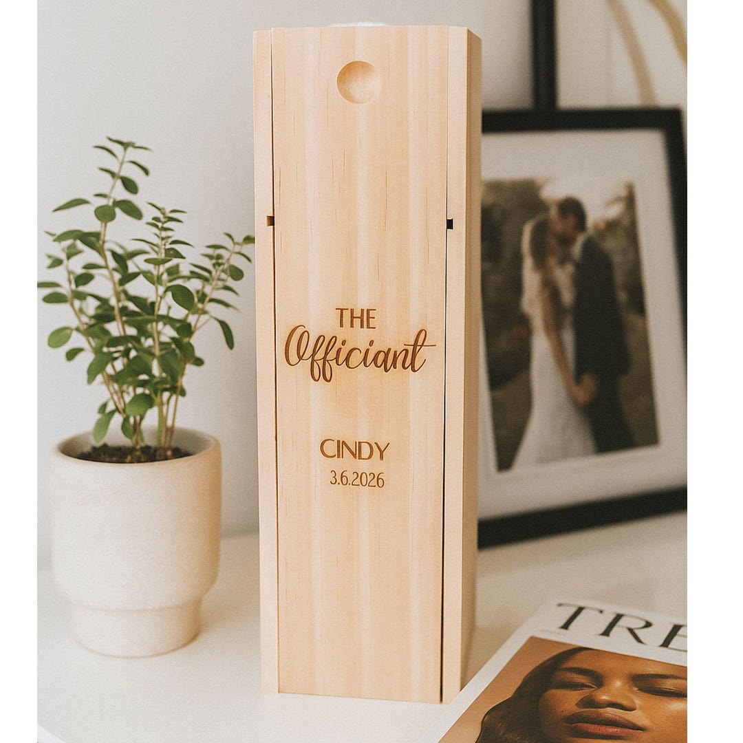 Officiant Gift, Pairs Well With Officiant Duties Wine Box Gift ...