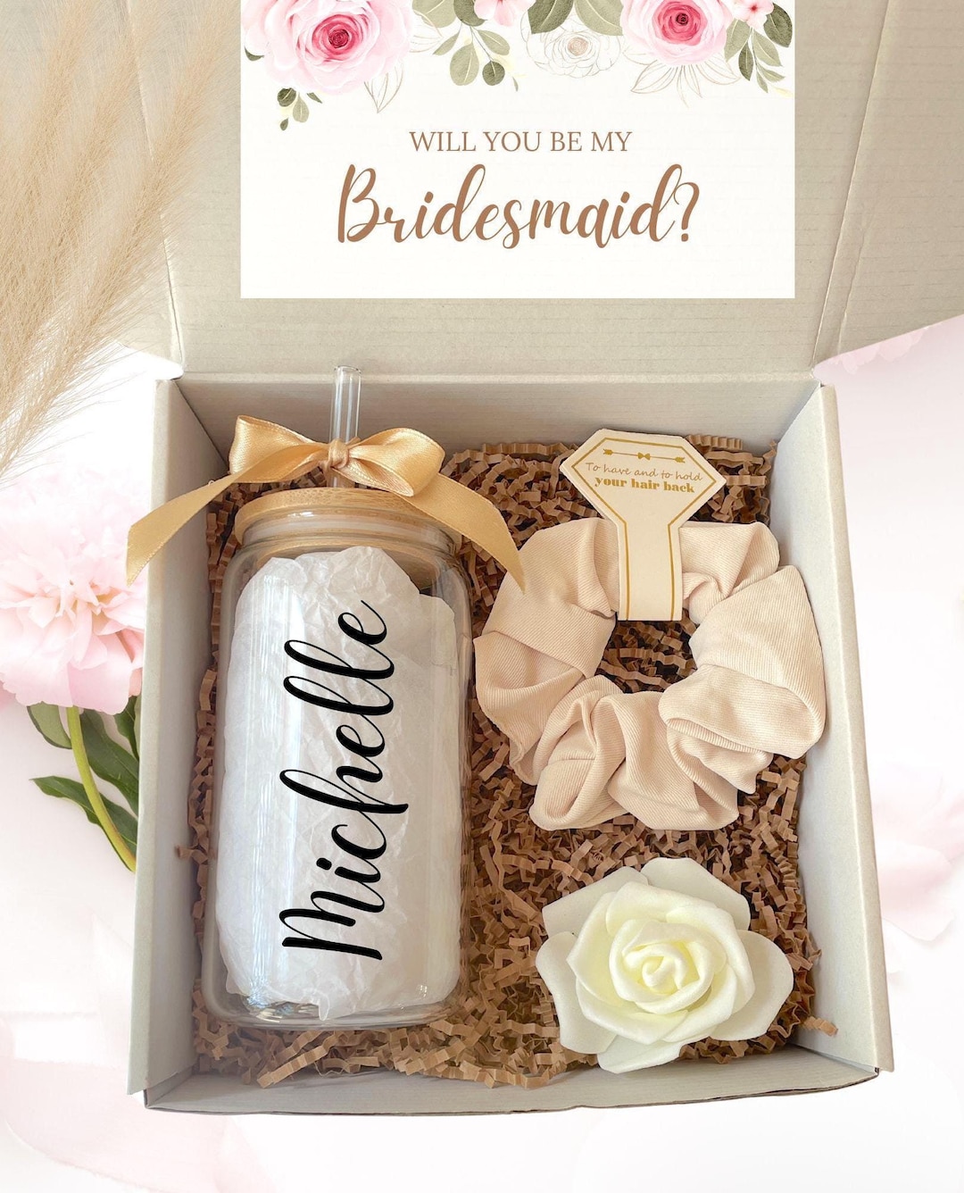 Serás mi dama de honor Caja personalizada para propuesta de dama de ...