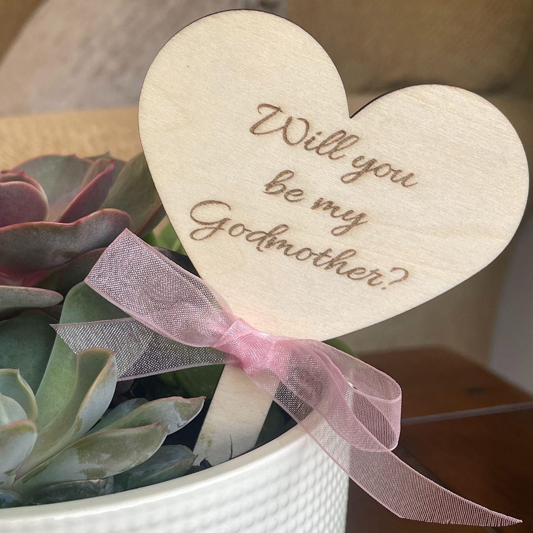 Will You Be My Godmother Custom Plant Stakes, Godmother Proposal Sign ...