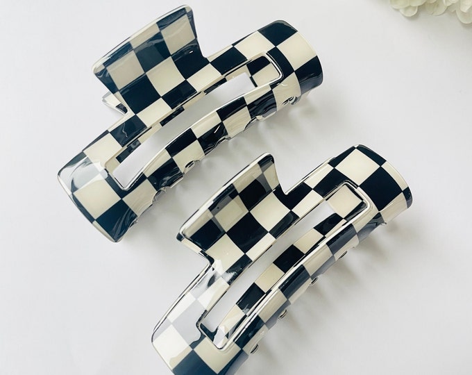 Retro Checker Hair Claw Clip Retro Hair Accessories Hair Claw Clip ...