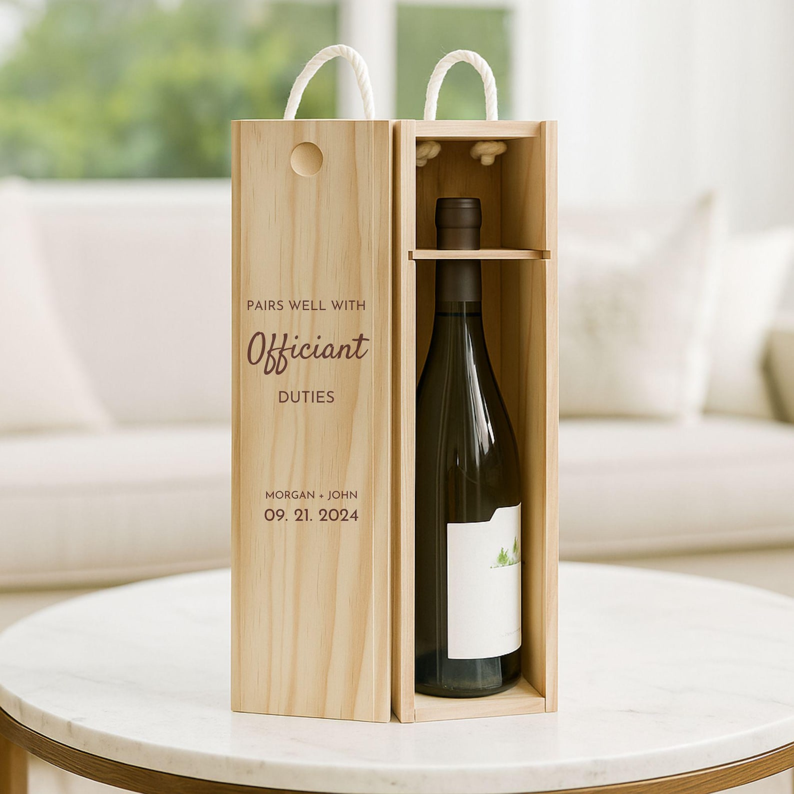 Personalized Wine Box: Engraved Wedding Officiant Gift - Etsy
