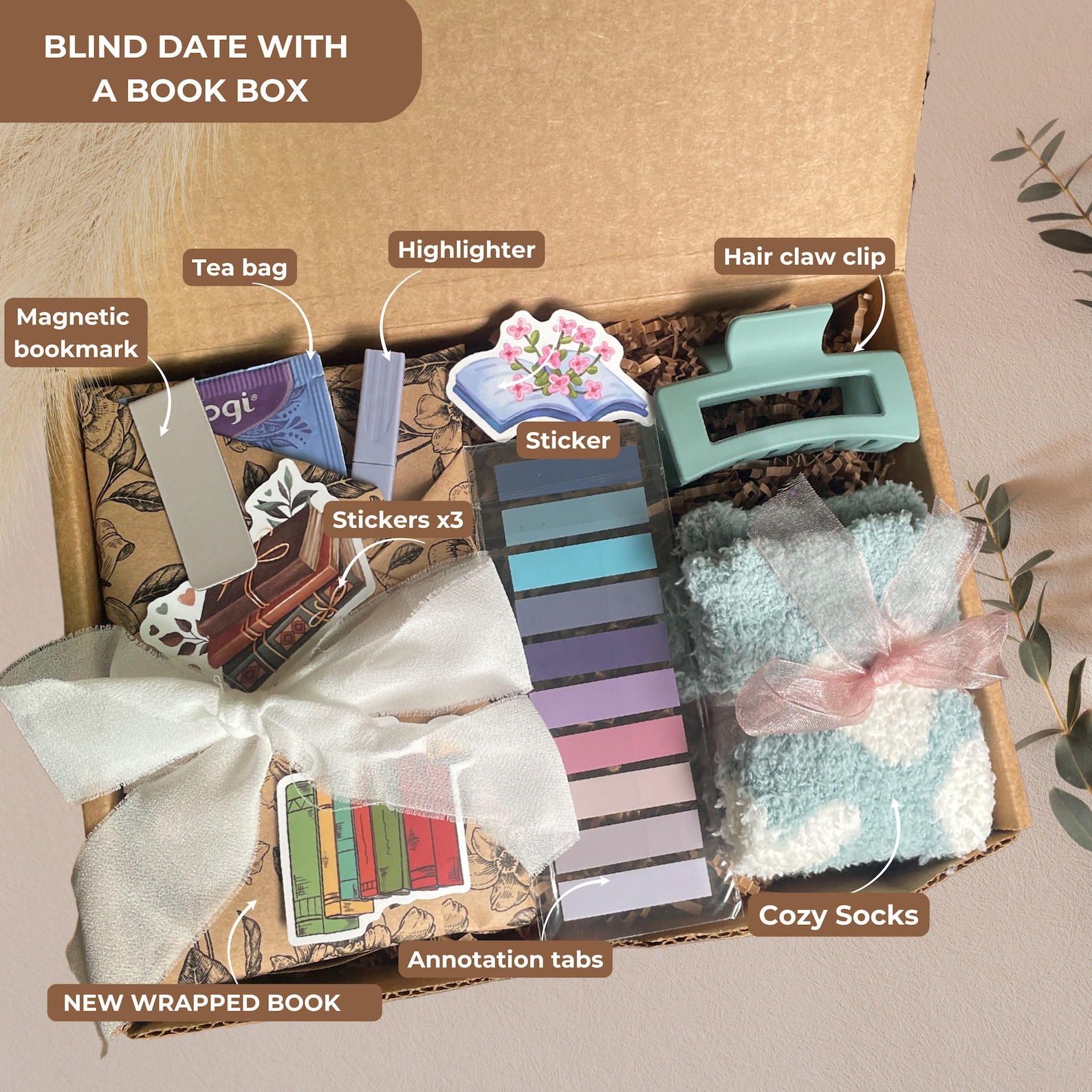 Cozy Blind Date With a Book Gift Set for Book Lover, Mystery Wrapped ...