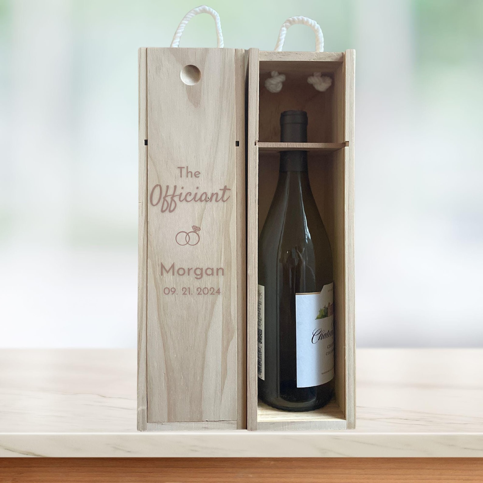 Personalized Wine Box: Engraved Wedding Officiant Gift - Etsy