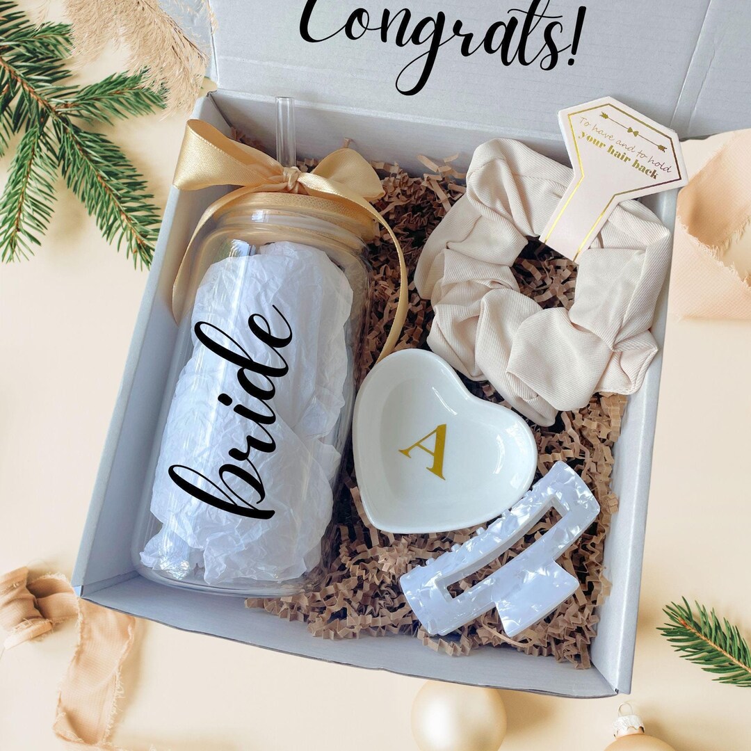 Personalized Engagement Gift Box, Bride to Be Gift Box for Bridal ...