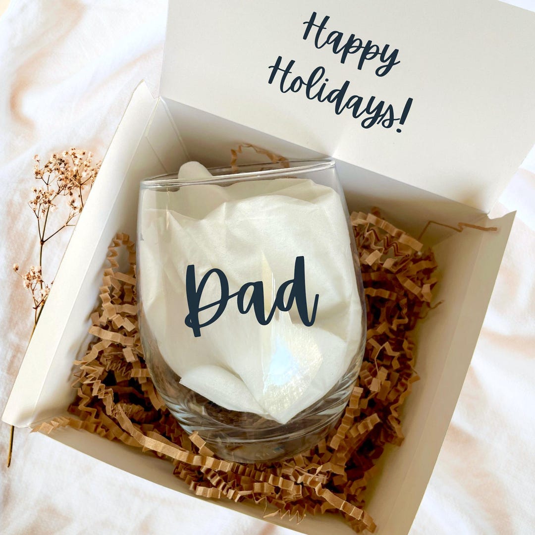 Personalized Gift for Dad, Fathers Day Gift Idea Custom Wine Glass for ...