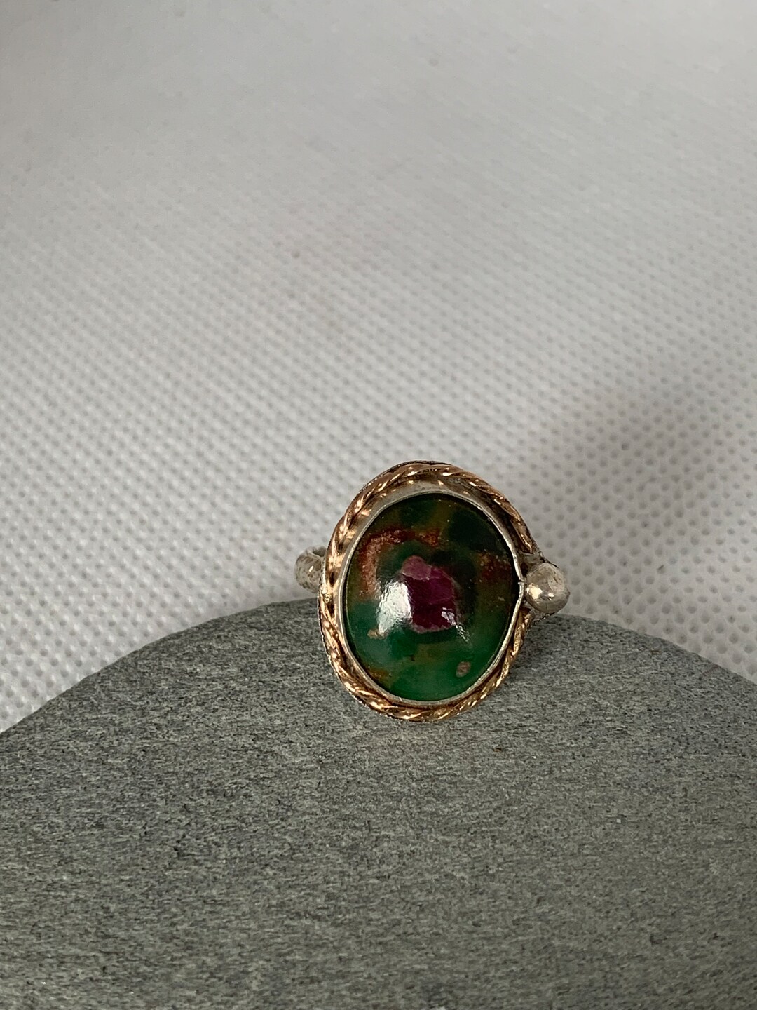 Ruby in Fuchsite Ring Size 6 1/2 - Etsy