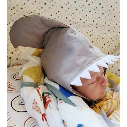 Baby Shark Bonnet: Custom Felt Teeth Hat (0-6 Months) - Etsy UK