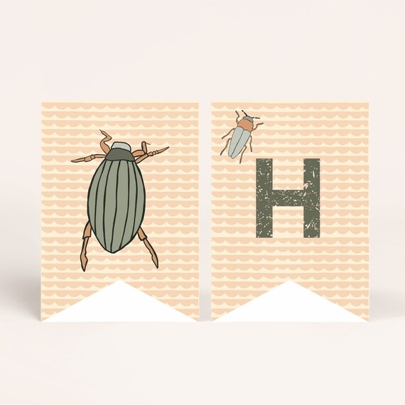 Bug Birthday Banner Editable Digital Download Invitation Boy - Etsy