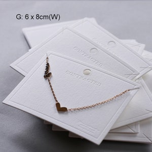 200pcs White Jewelry Packaging Card Custom Logo Personalized Necklace ...