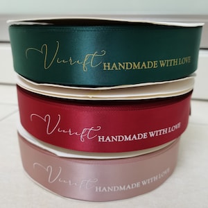 100 Yards Personalized Gold Print Custom Logo Polyester Ribbons for ...