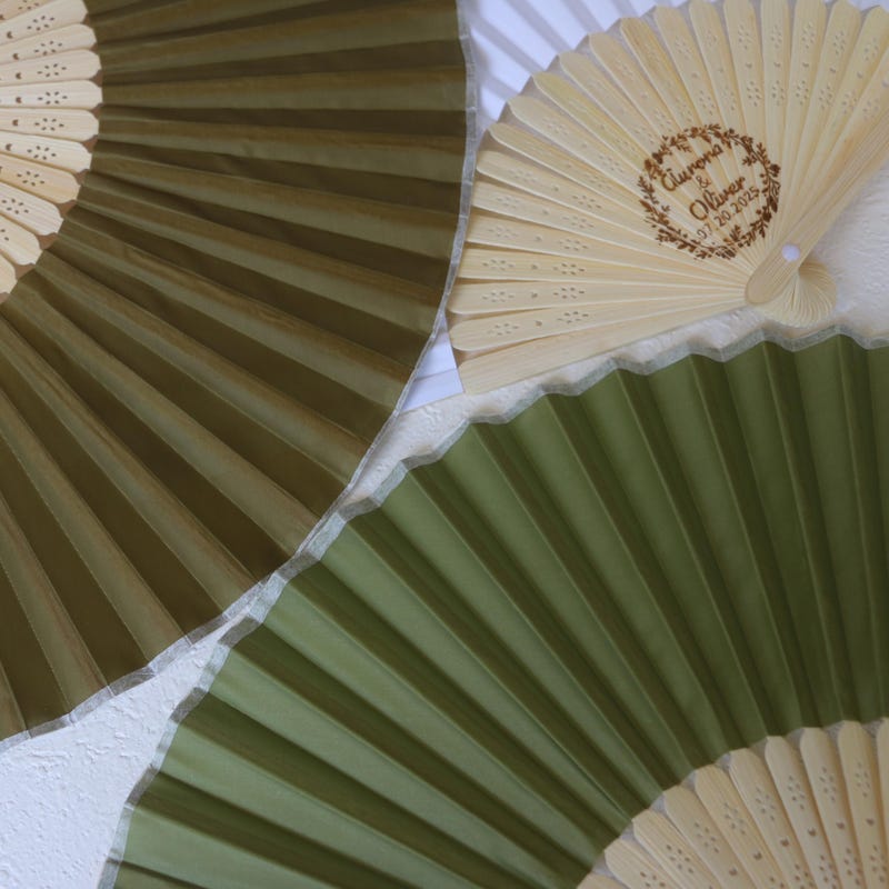 Dark Green Fans for Wedding - Etsy