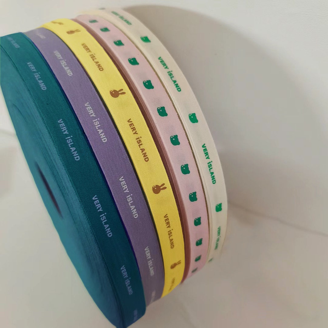 100 Yards Personalized Colorful Ribbon, Customized Printed Cotton Tape ...