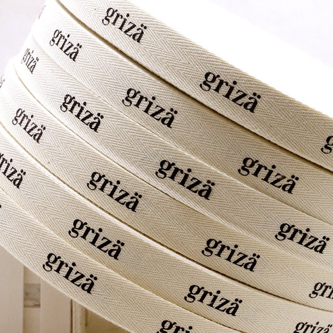 100yards Customized Twill Cotton Ribbon, Personalized White Printed ...
