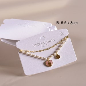200pcs White Jewelry Packaging Card Custom Logo Personalized Necklace ...