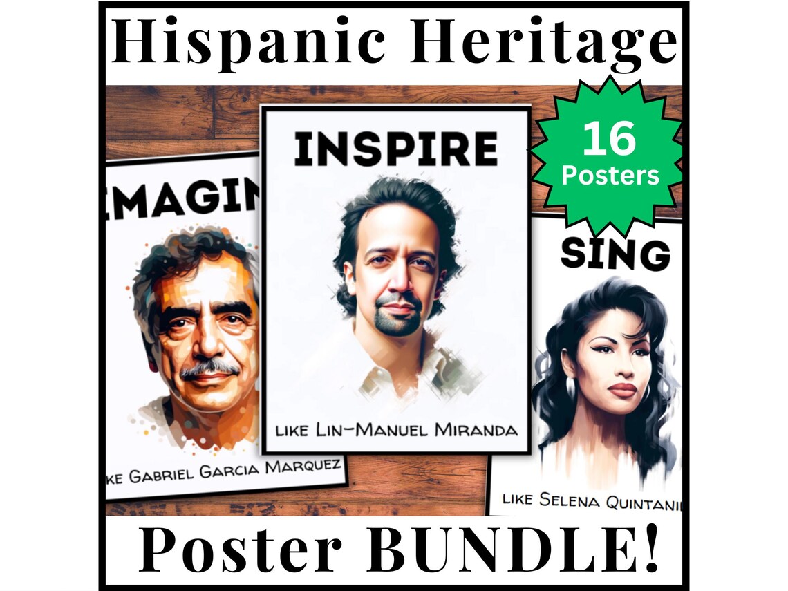 16 Hispanic Heritage Month Posters Inspirational Bulletin Board ...
